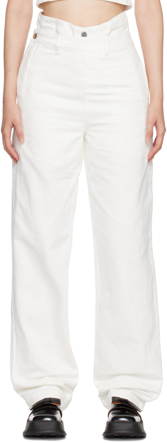 SHUSHU/TONG: SSENSE Exclusive White Double Layer Jeans | SSENSE Canada