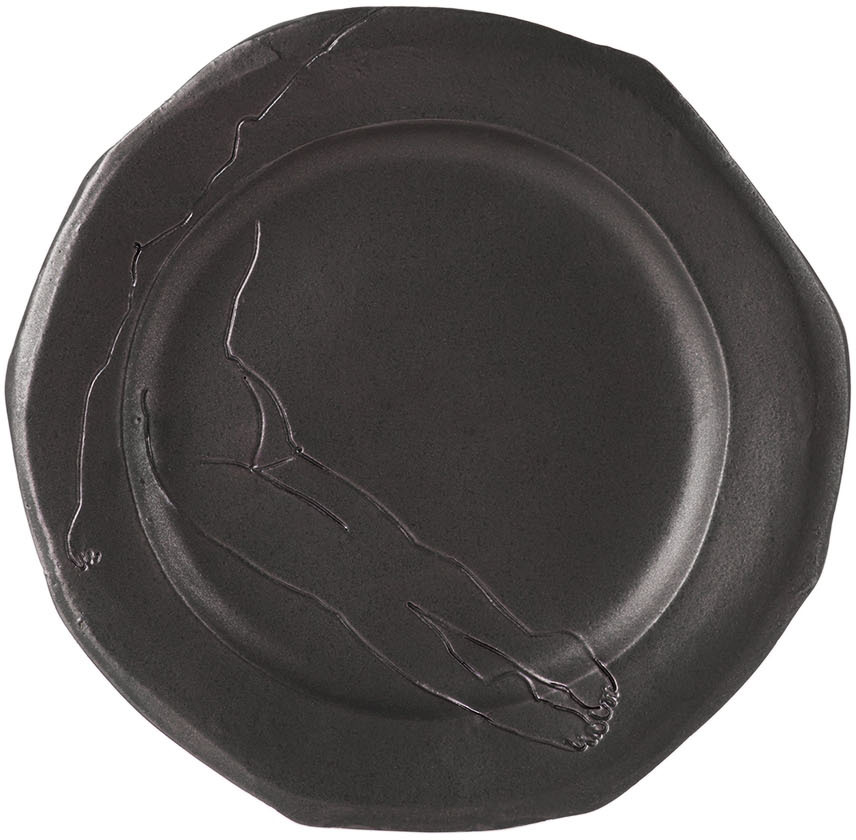 Black Hang Down Dinner Plate by Yellow Nose Studio on Sale