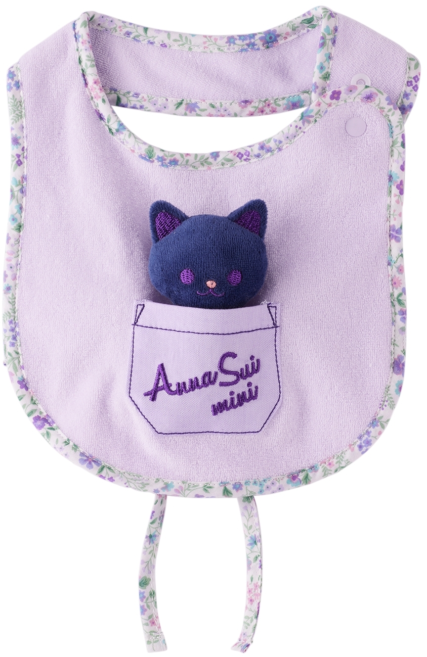 SSENSE Exclusive Baby Purple Bib & Rattle Set by ANNA SUI MINI | SSENSE ...