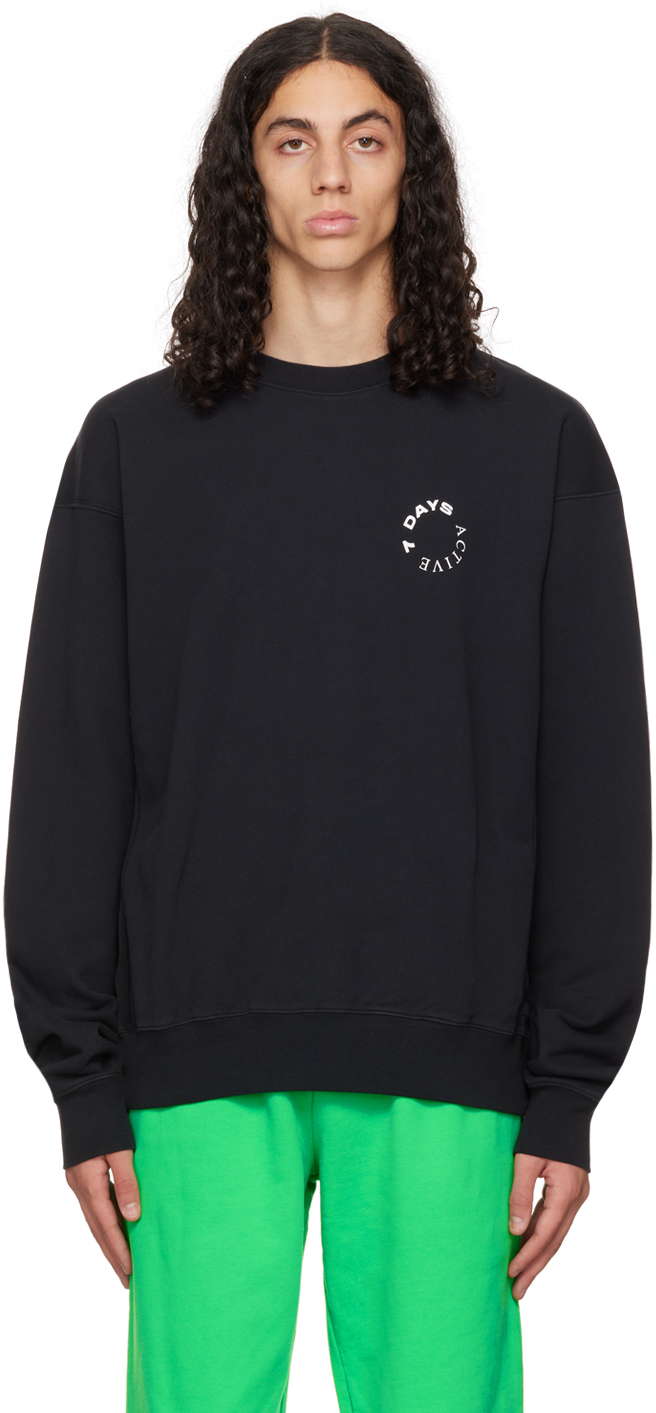 7 DAYS Active: Pull molletonné Monday noir | SSENSE France