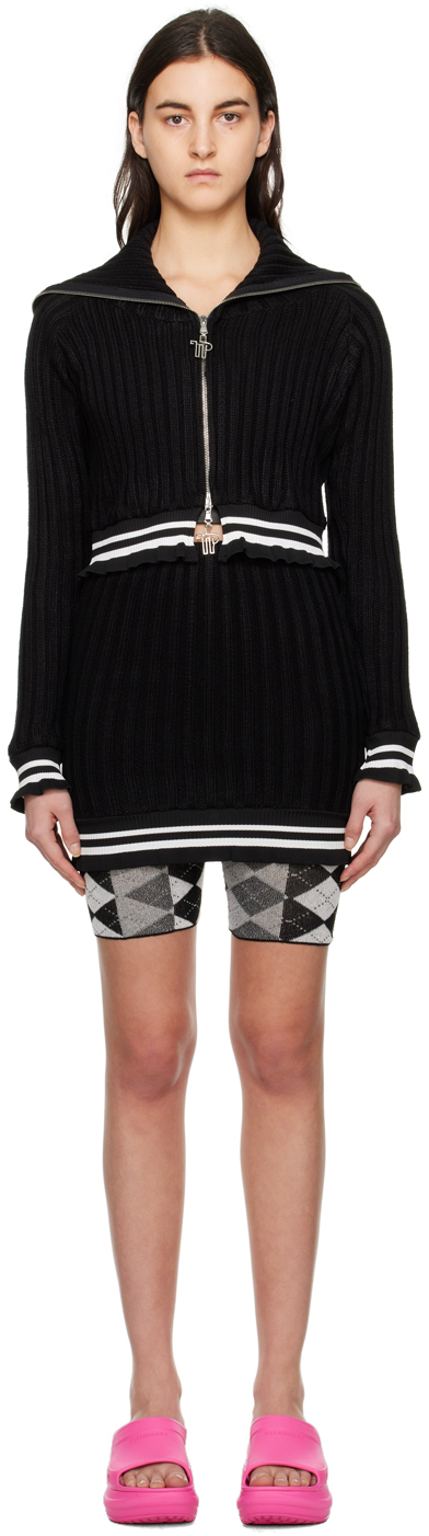 Black Bad Gyal Sweater & Skirt Set by Theophilio on Sale