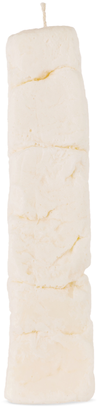 White Tall Rock Candle by Satta on Sale