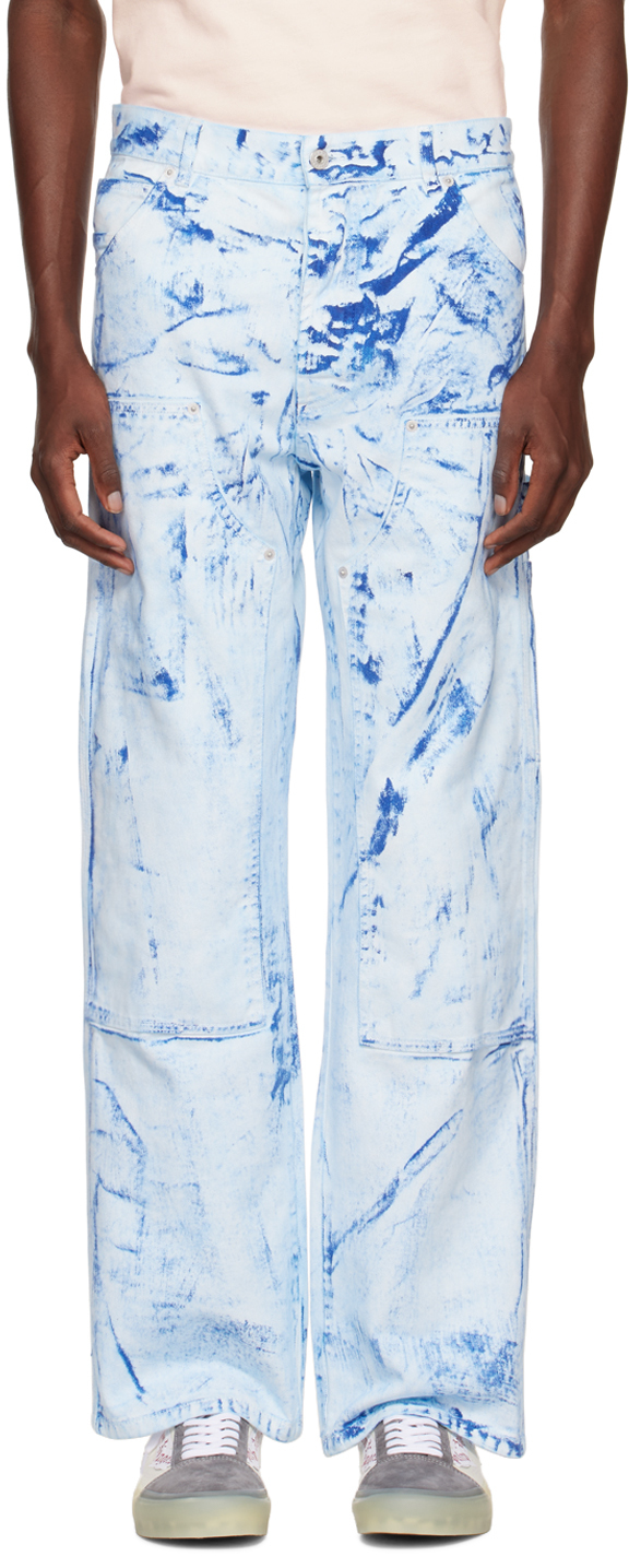 Heron Preston: Blue Dyed Jeans | SSENSE UK