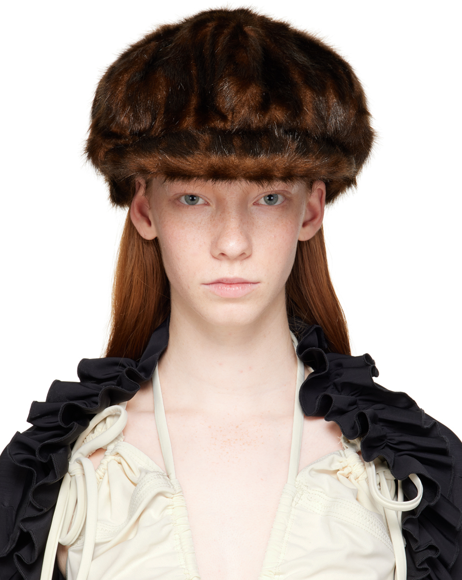 VAILLANT: Brown Faux Fur Cap | SSENSE Canada