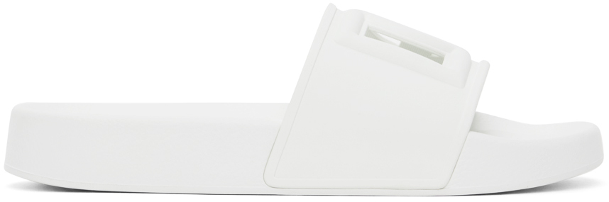 Dolce&Gabbana: White Cutout Slides | SSENSE UK