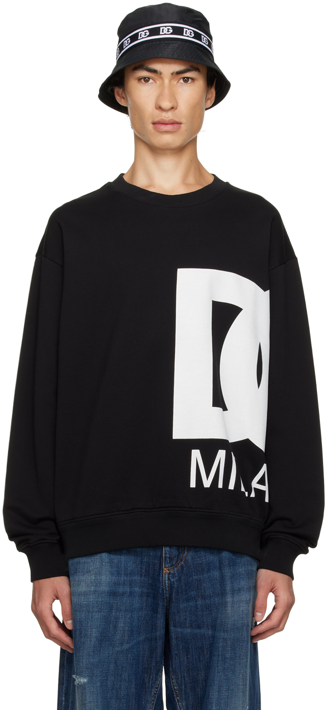 Dolce&Gabbana: Pull molletonné Milano noir | SSENSE France