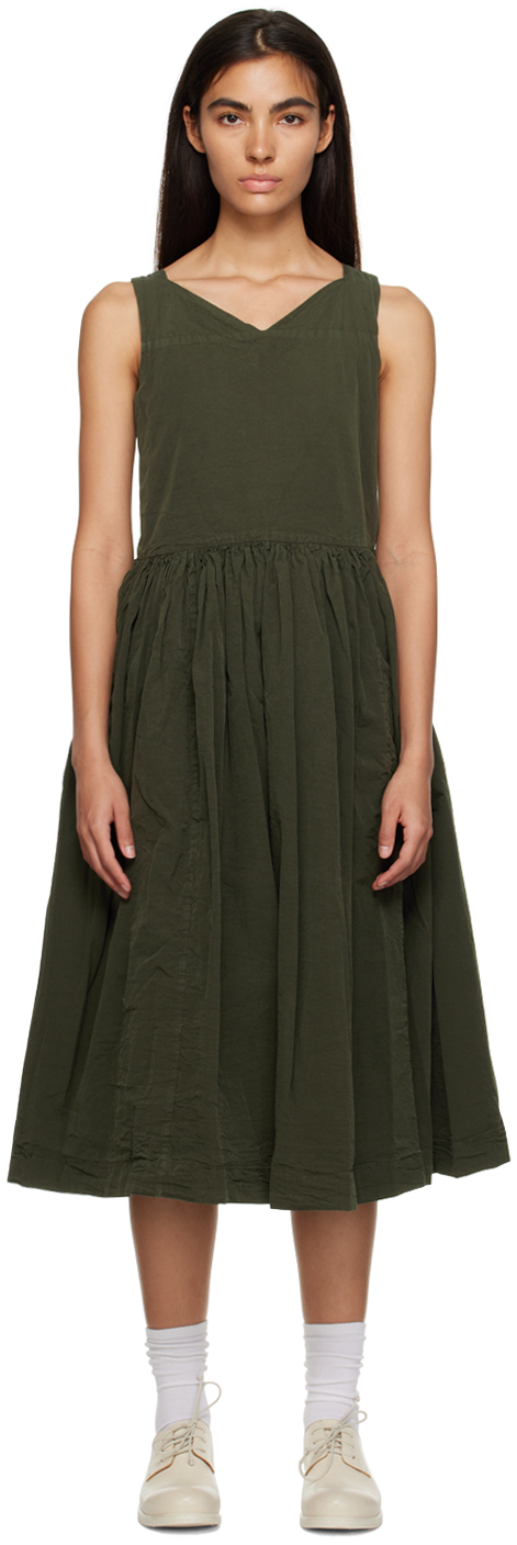 Casey Casey Khaki Tabi Col V Maxi Dress | ModeSens