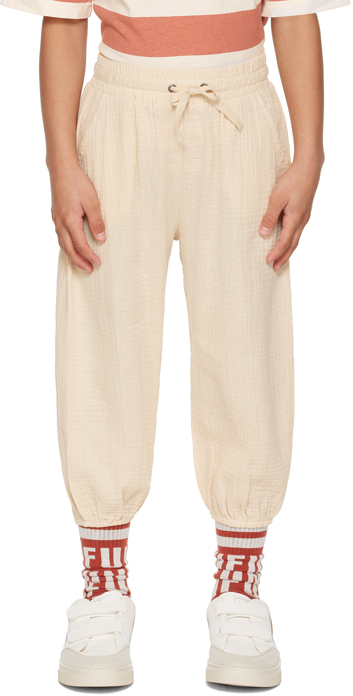 Kids Beige Drawstring Trousers by Wander & Wonder | SSENSE