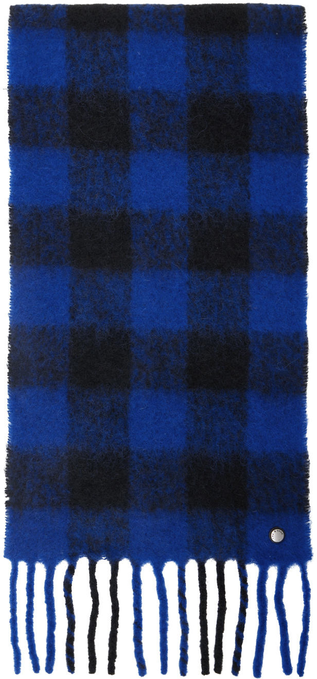 rag & bone: Blue & Black Shire Scarf | SSENSE