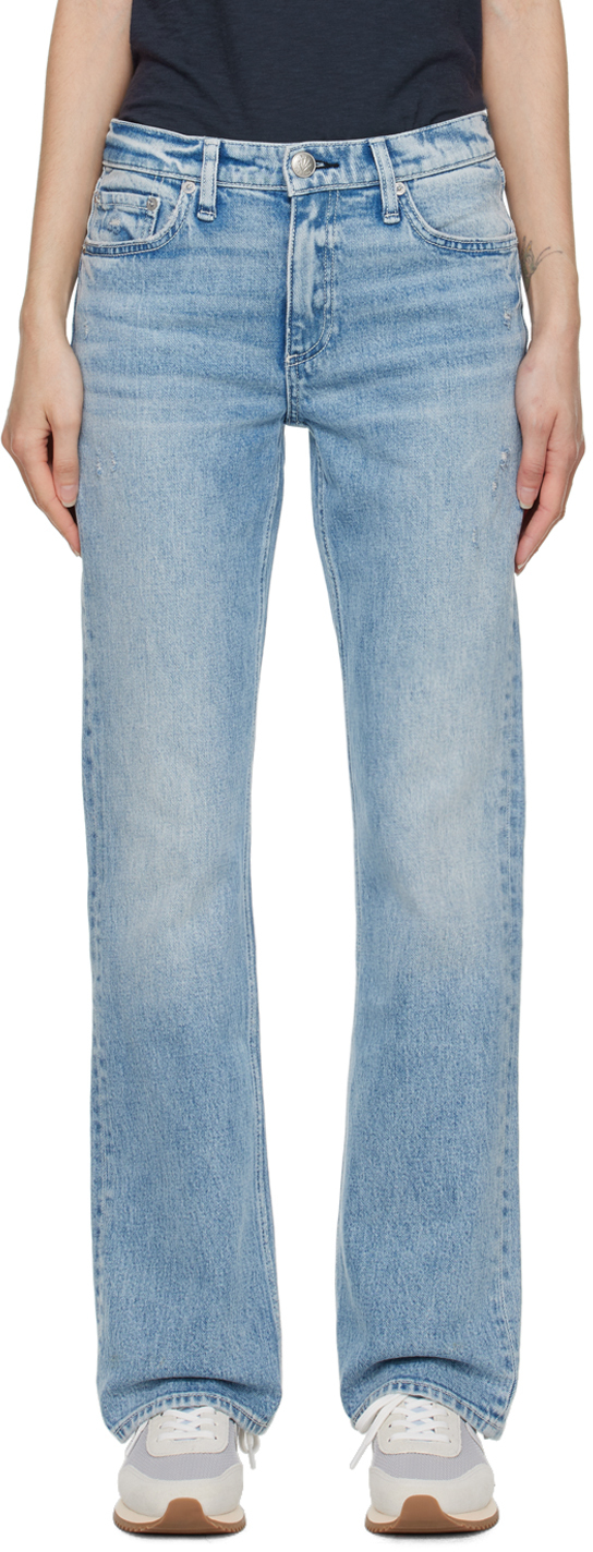 rag & bone: Jean semi-évasé Peyton bleu | SSENSE France