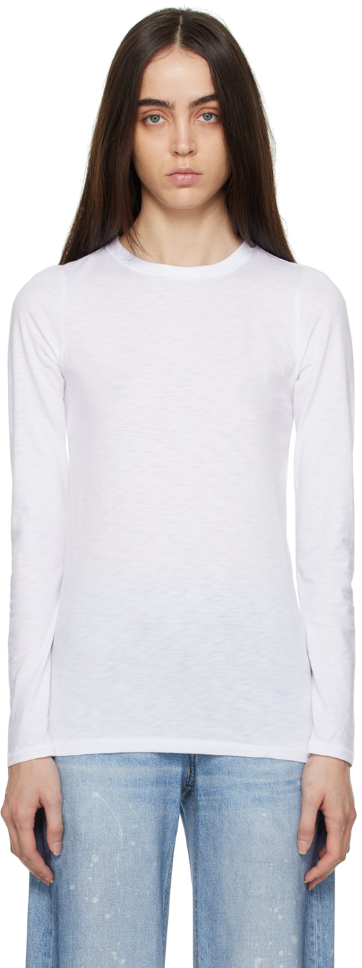 rag & bone: White 'The Slub' Long Sleeve T-Shirt | SSENSE Canada