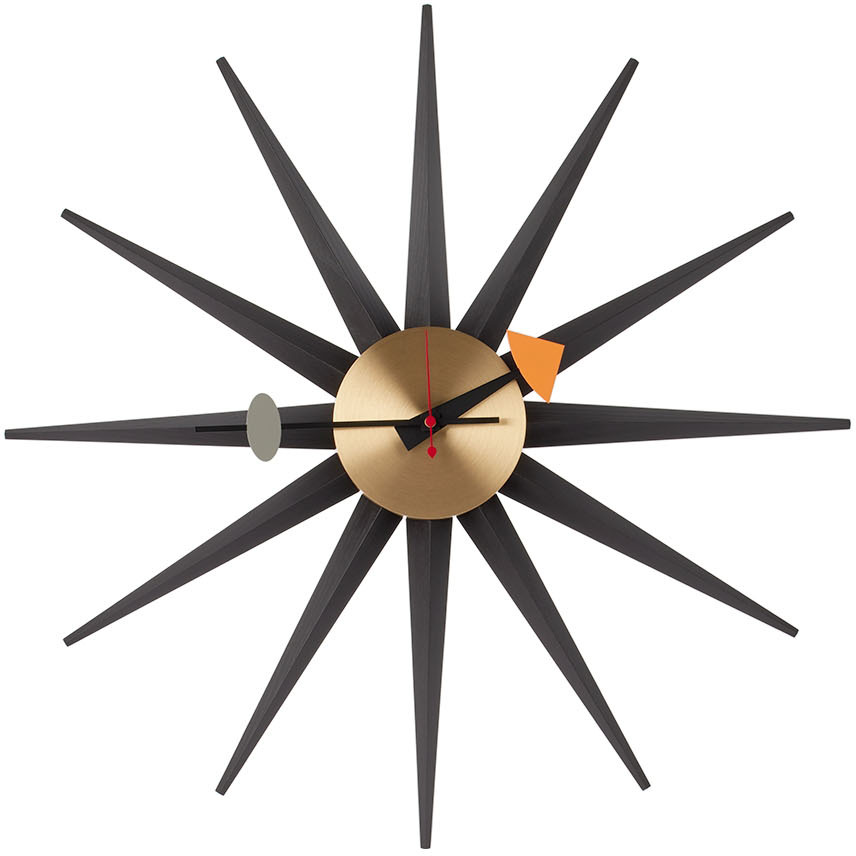 Black Sunburst Clock by Vitra on Sale