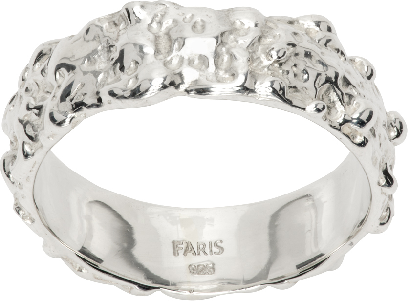 FARIS: Silver Slim Roca Ring | SSENSE
