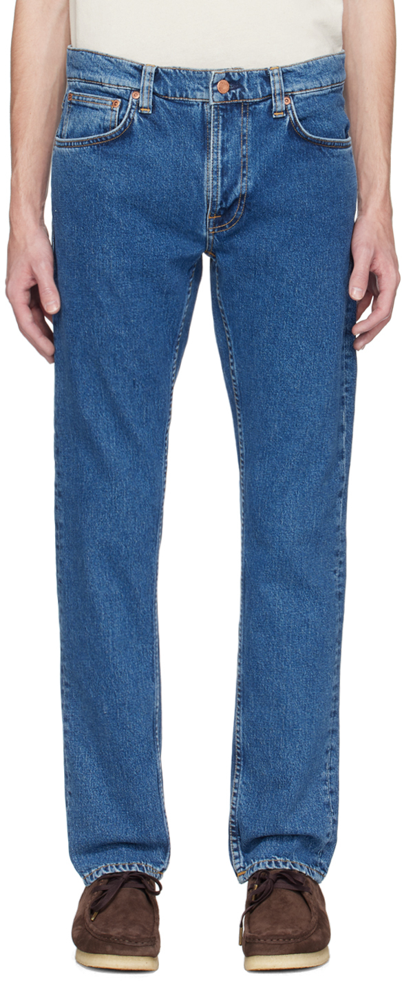 Blue Lean Dean Jeans by Nudie Jeans on Sale