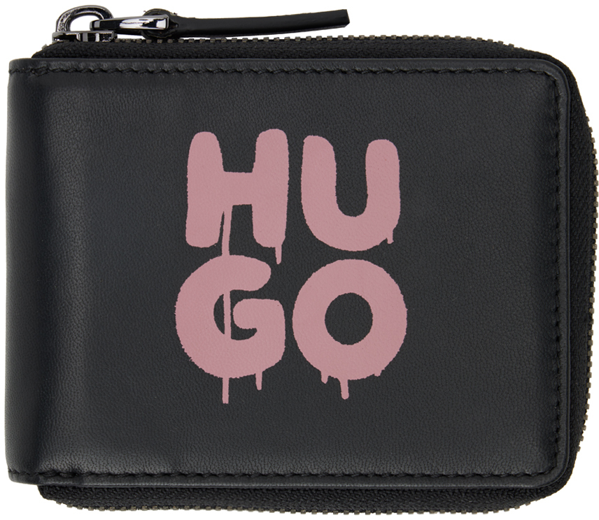 Hugo: Black Graffiti Wallet | SSENSE