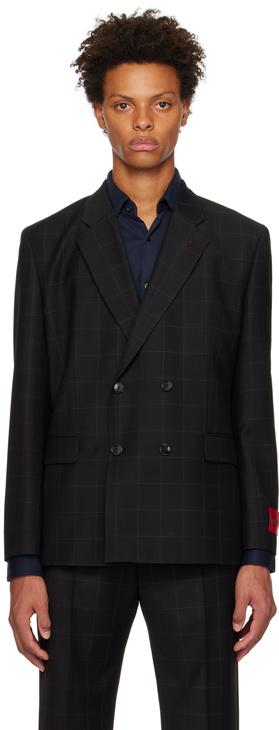 Hugo: Black Check Blazer | SSENSE UK