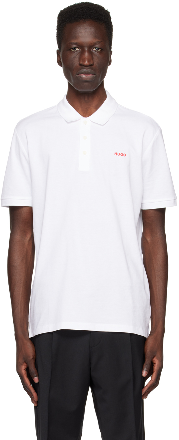 Hugo: White Bonded Polo | SSENSE UK