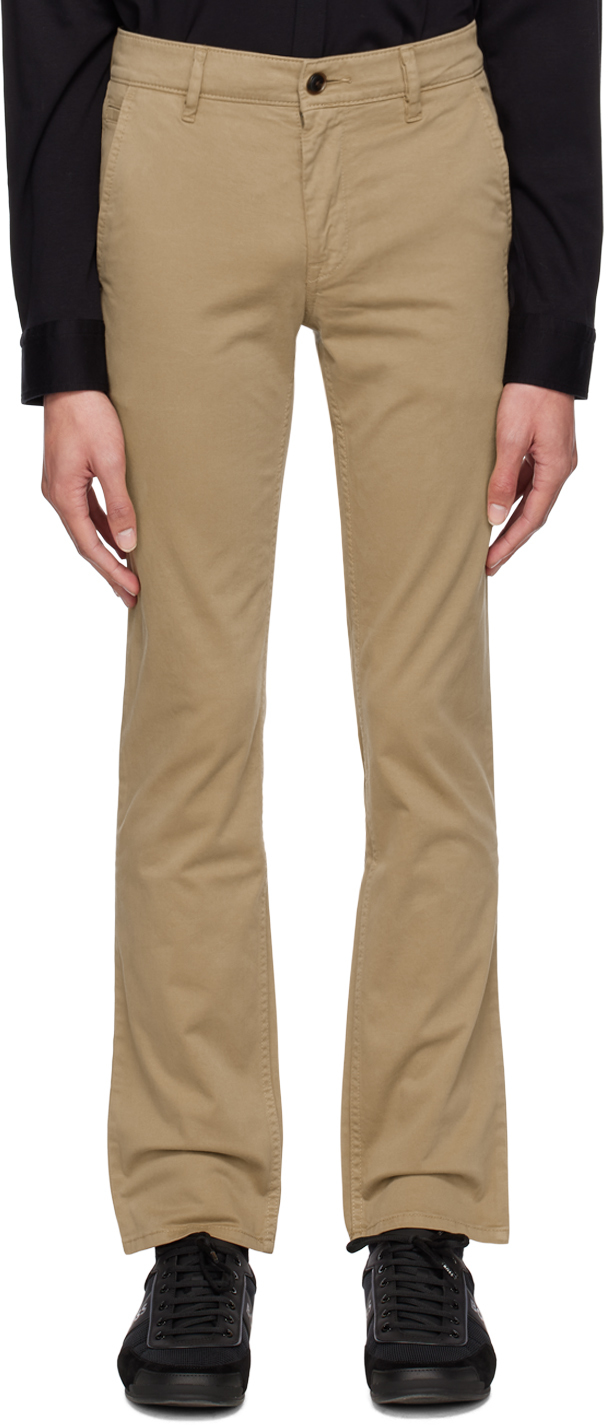 BOSS: Beige Schino Trousers | SSENSE Canada