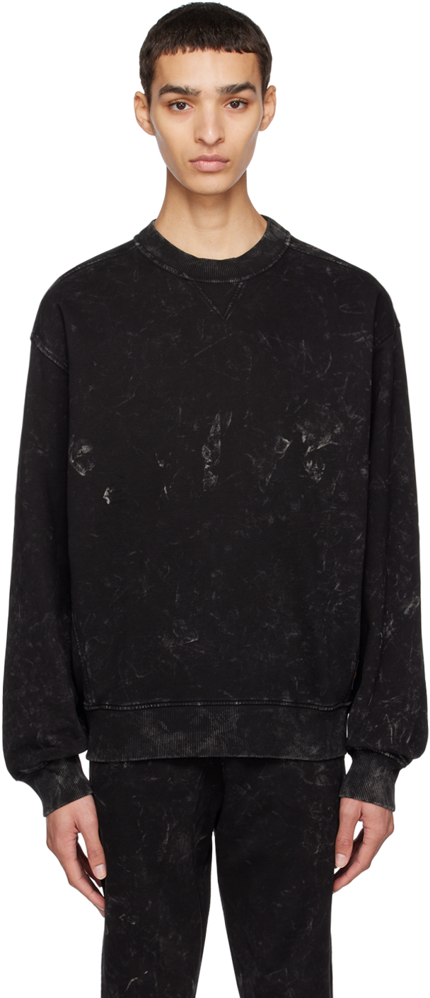 Boss: Pull molletonné Wesnow noir | SSENSE France