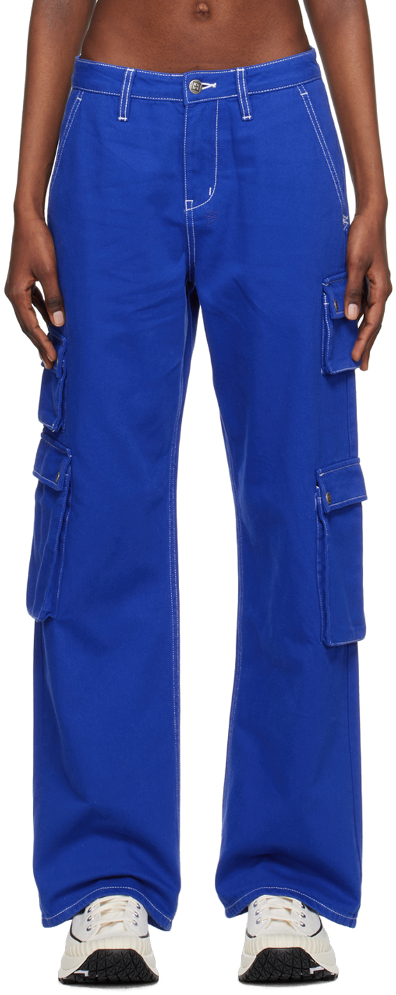 Ksubi: Blue Embroidered Jeans | SSENSE