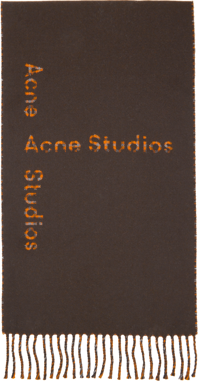 Acne Studios: Brown Check Scarf | SSENSE UK