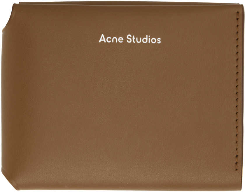 Acne Studios: Brown Folded Card Wallet | SSENSE