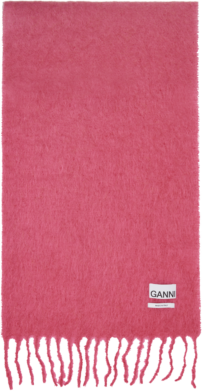 Ganni Pink & Yellow Gradient Scarf In 393 Sugar Plum | ModeSens