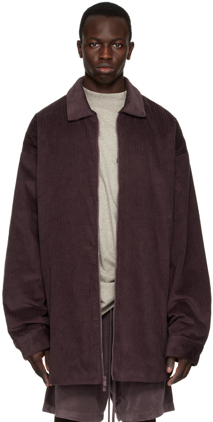 Purple Shirttail Jacket by Fear of God ESSENTIALS on Sale