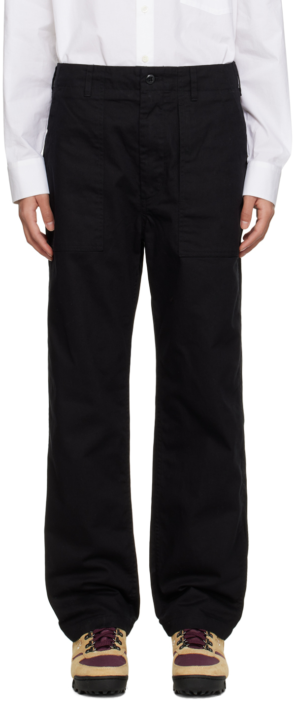 Black Fatigue Trousers by Engineered Garments on Sale