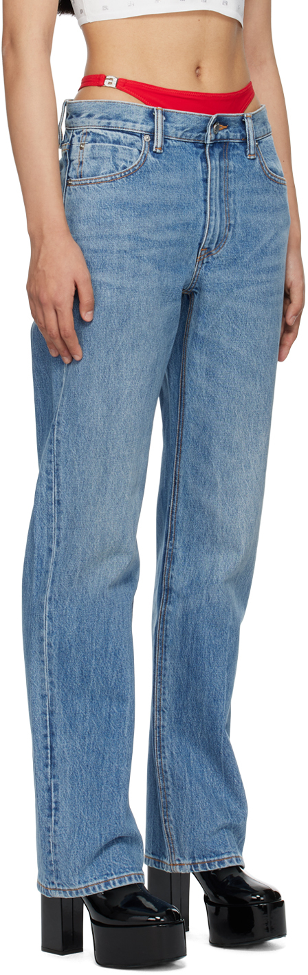 Alexander Wang Blue Bikini Layer Jeans | ModeSens