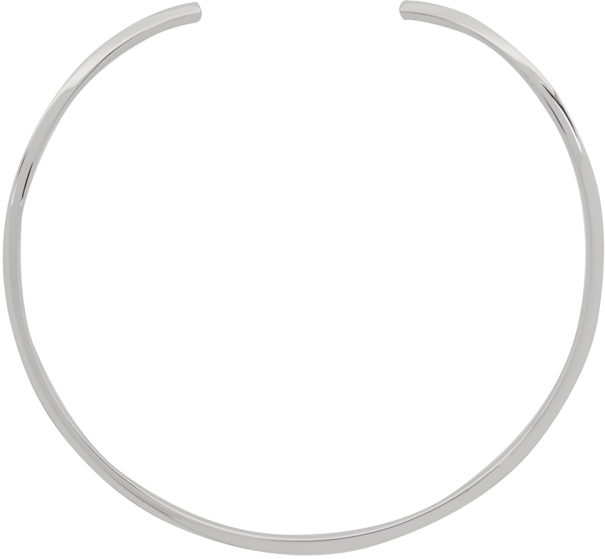 MM6 Maison Margiela: Silver Minimal Wire Choker | SSENSE UK