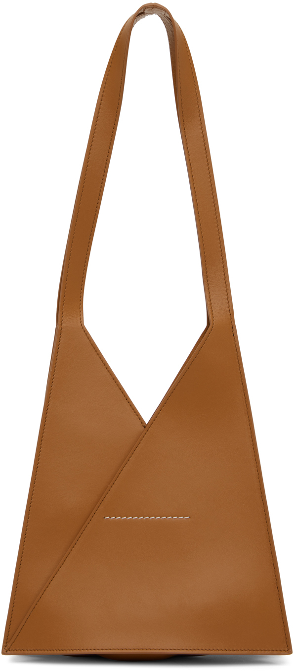 MM6 Maison Margiela: Tan Mini Triangle 6 Bag | SSENSE