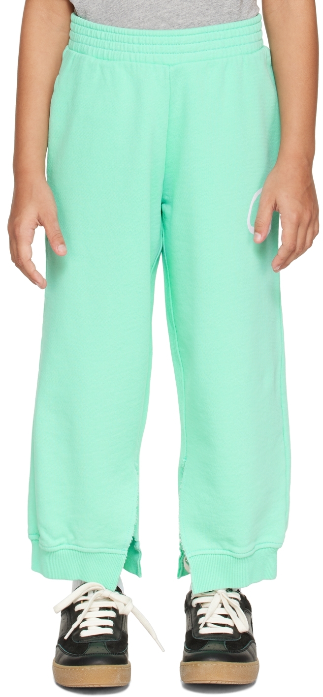 Kids Blue Printed Sweatpants by MM6 Maison Margiela on Sale