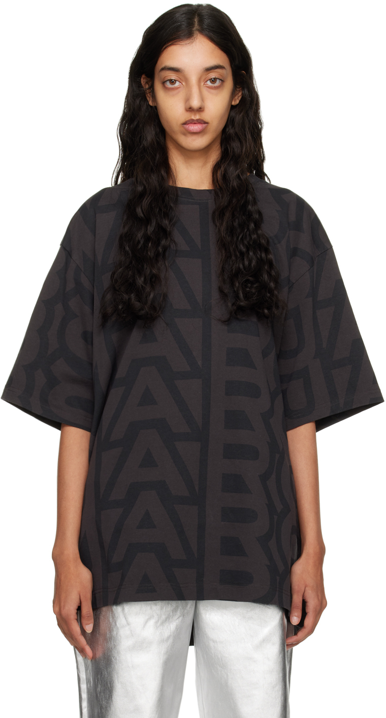 Marc Jacobs: T-shirt surdimensionné 'The Monogram' gris | SSENSE France