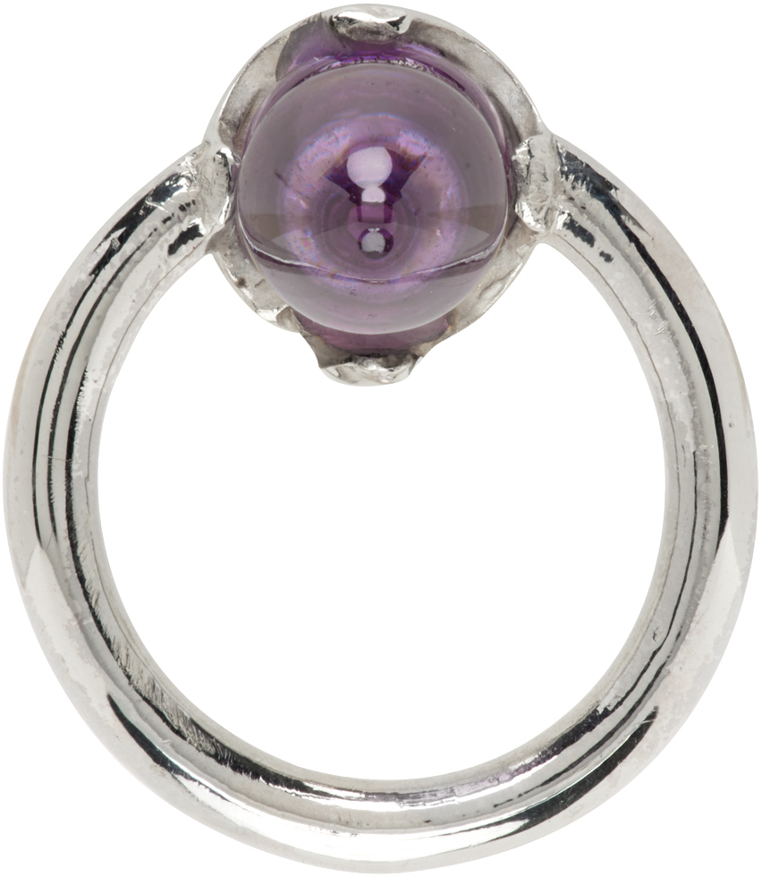 Silver Fantasy Plug Earring by Alan Crocetti on Sale