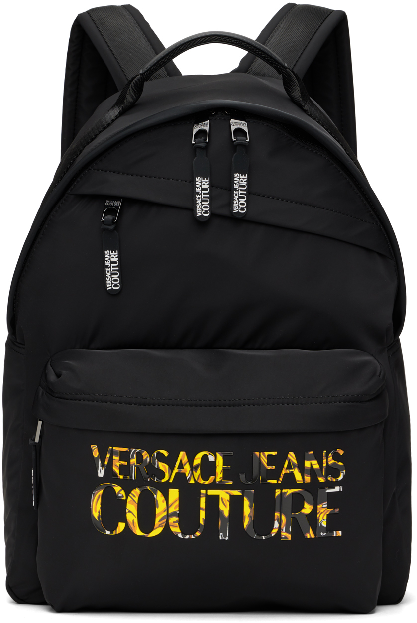 Versace Jeans Couture Black Range Iconic Backpack In Em09 Black Multi ...