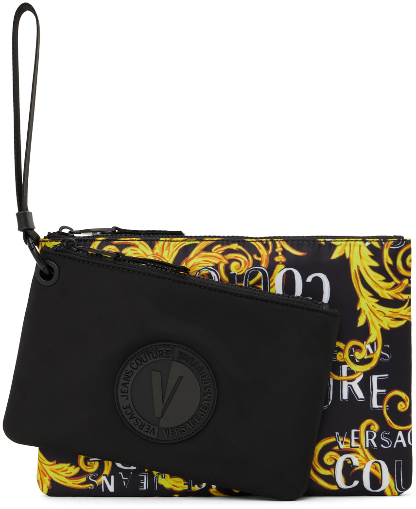 Versace Jeans Couture Black Regalia Baroque Pouch In Eg89 Black/gold ...