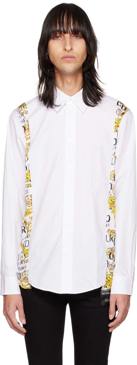 Versace Jeans Couture: White Paneled Shirt | SSENSE UK