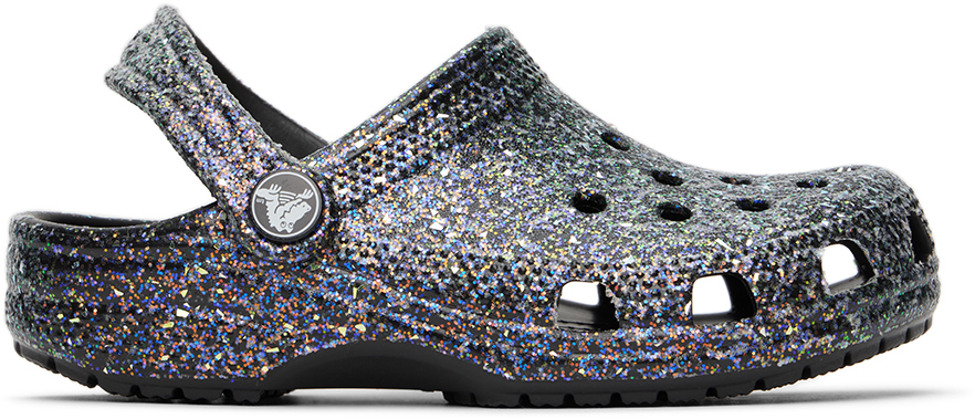 Kids Black Classic Glitter Clogs by Crocs | SSENSE