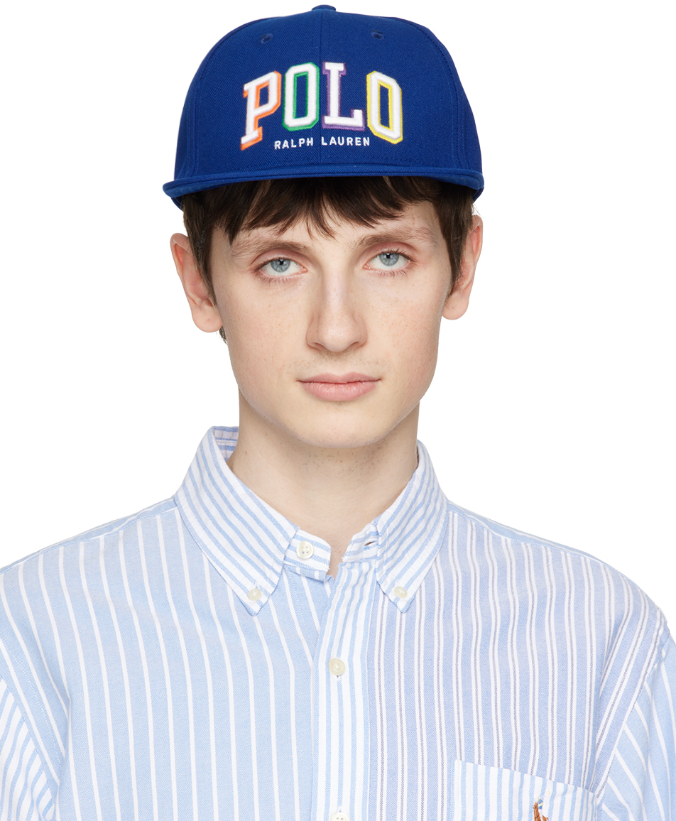 Polo Ralph Lauren Navy Embroidered Flat Cap In Blue | ModeSens