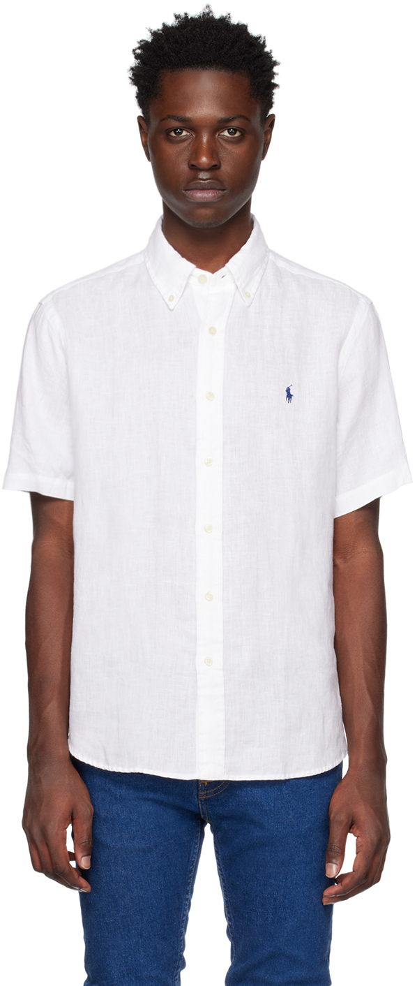 White Classic Fit Shirt by Polo Ralph Lauren on Sale