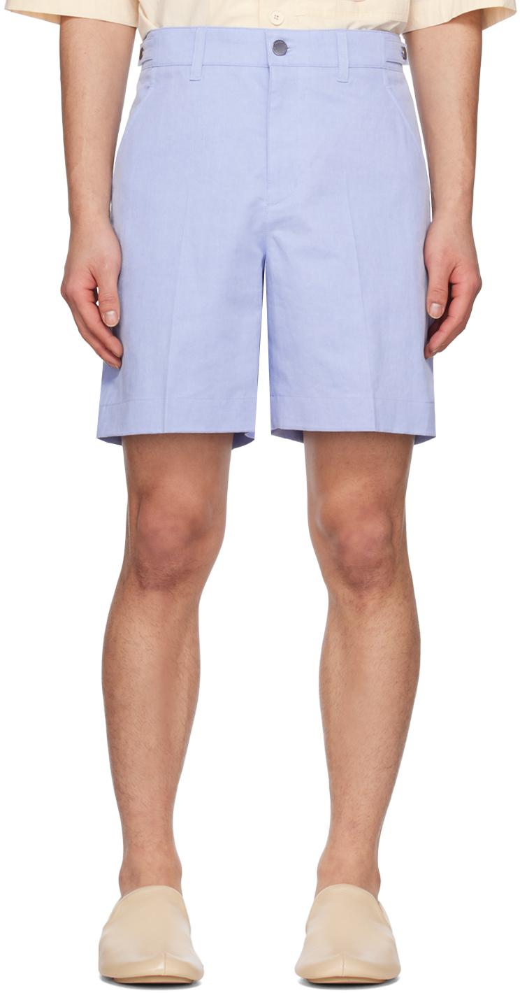 Blue Four-Pocket Shorts by Solid Homme on Sale