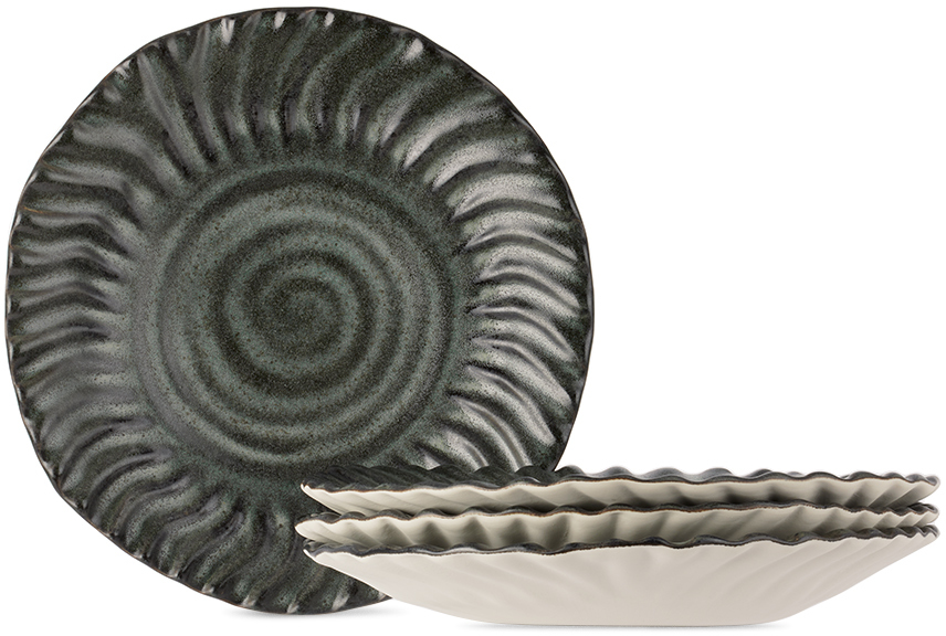 Navy Dashi Large Deep Plate Set, 4 pcs by Jars Céramistes on Sale