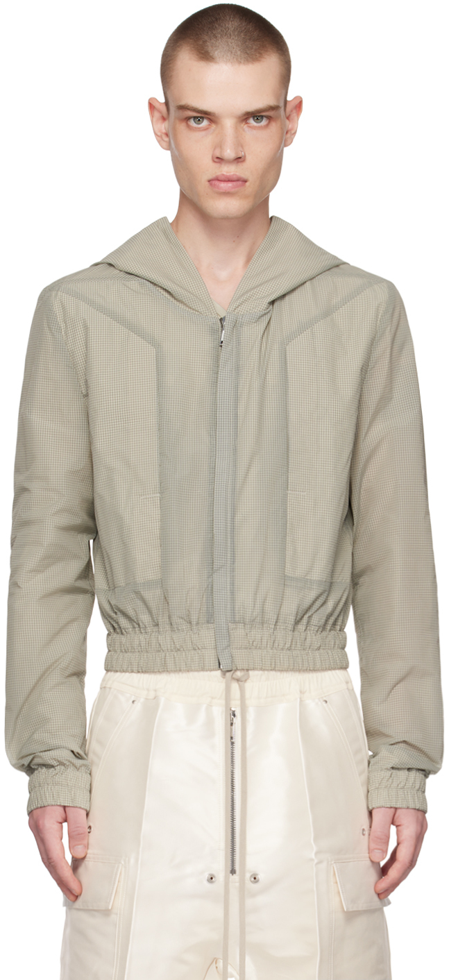 Gray Paneled Jacket by Rick Owens on Sale