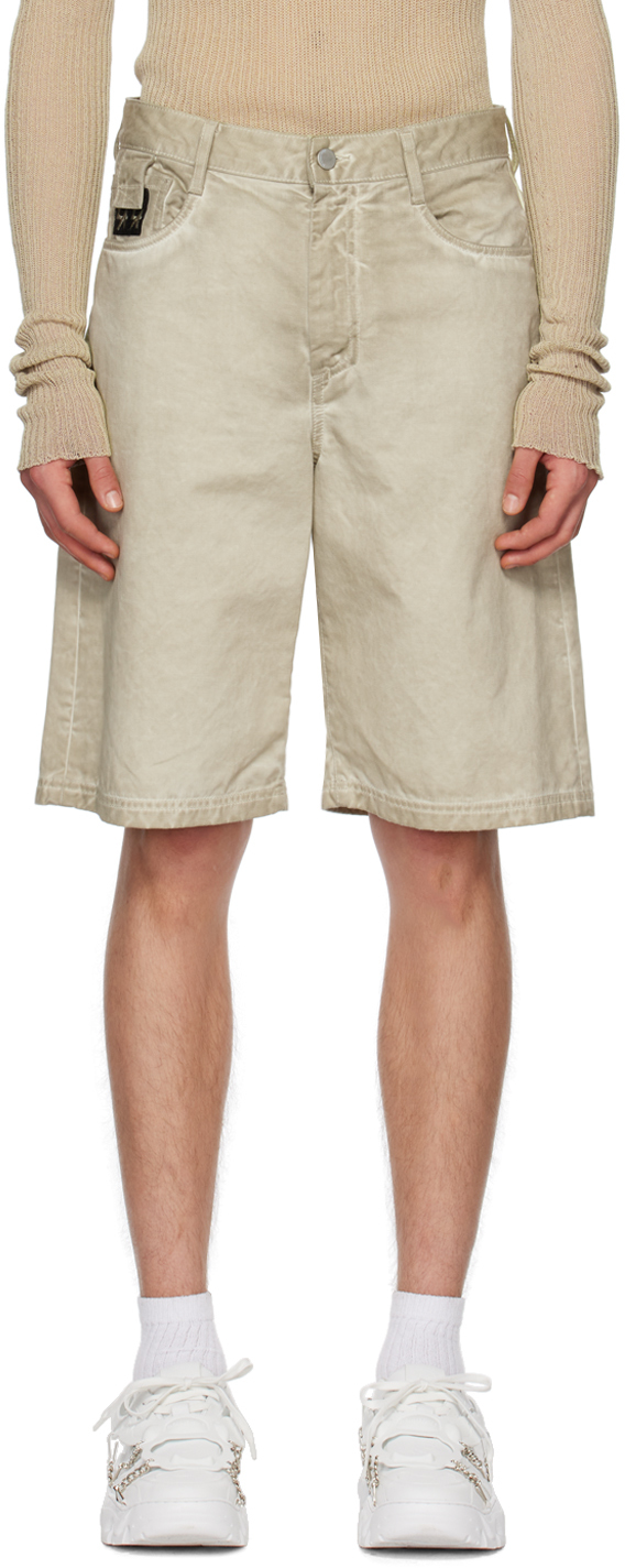 44 Label Group: Beige Patch Shorts | SSENSE Canada