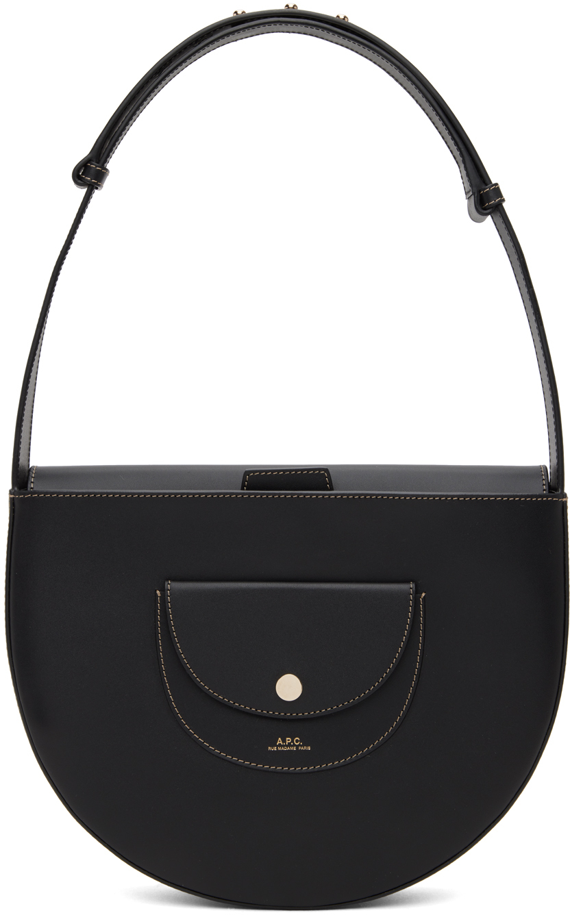 Apc Le Pocket Leather Shoulder Bag In Black Modesens