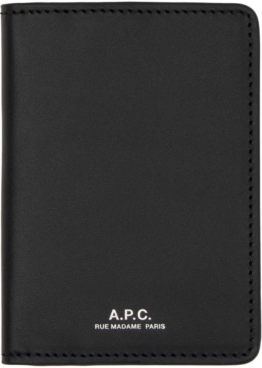 A.P.C.: Black Stefan Wallet | SSENSE UK