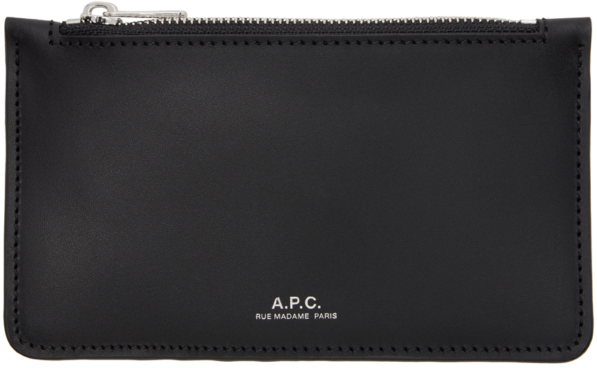 A.P.C.: Black Walter Wallet | SSENSE
