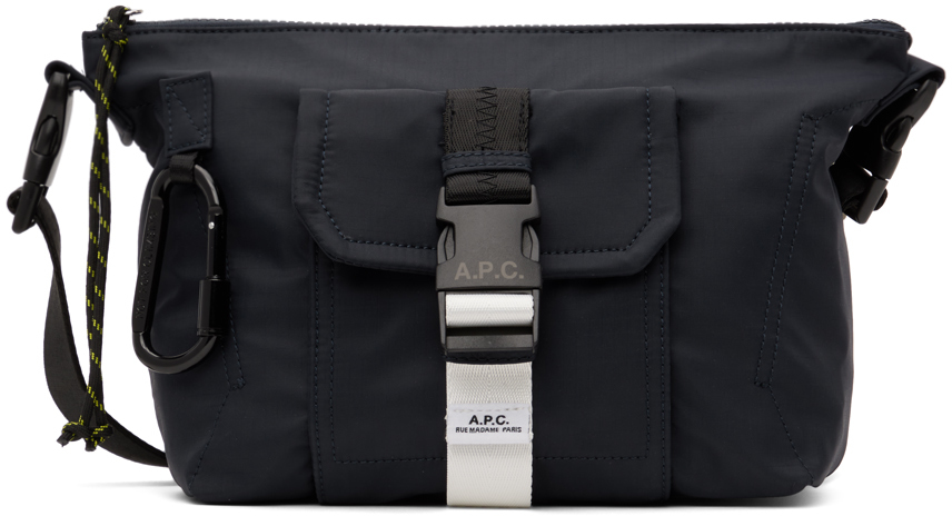 A.P.C.: Navy Trek Messenger Bag | SSENSE