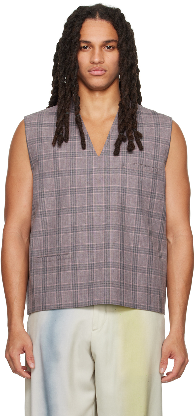 Paul Smith: Gray Check Vest | SSENSE